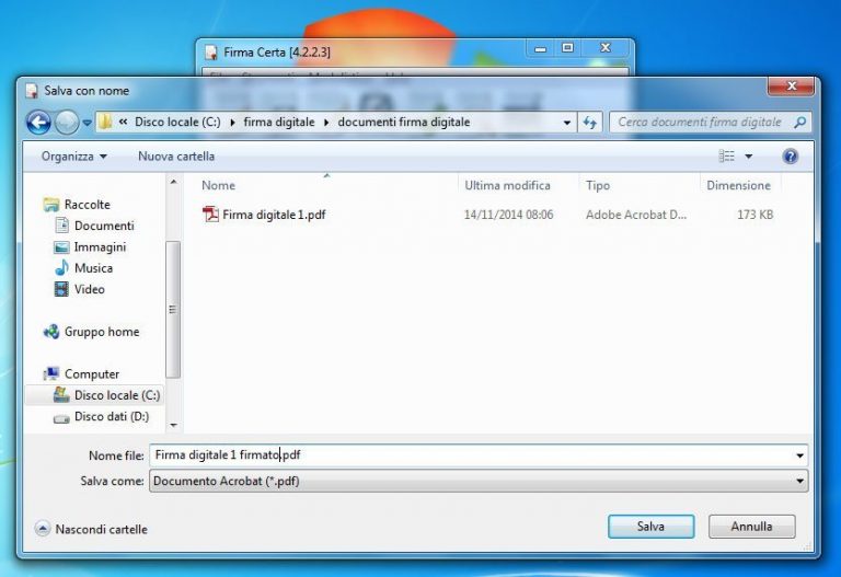 Firma digitale PAdES con Firma Certa su Windows
